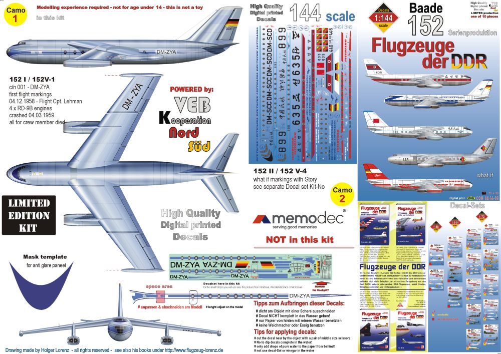 Aero Modell 144152 Baade 152V-1 | AviationOutletstore.com