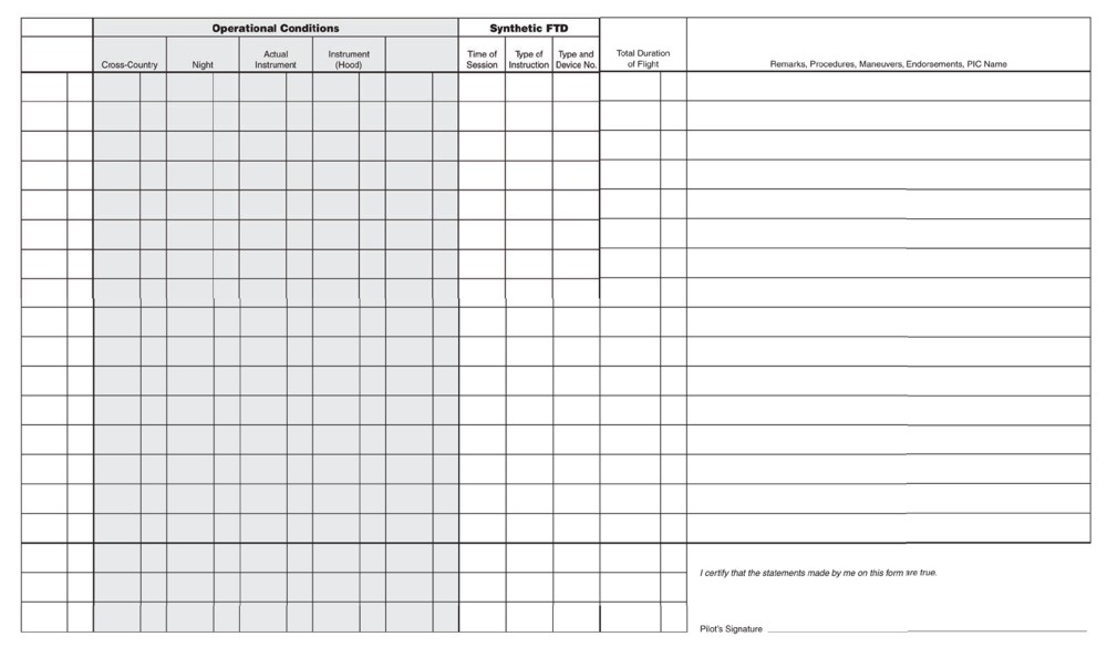 ASA ASA-SP-6 The Standard Pilot Master Log SP-6
