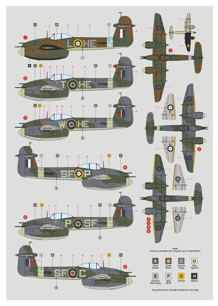 DK decals DK48054 Westland Whirlwind MK1, RAF Fighter Bomber (6 c DK decals DK48054 Westland Whirlwind MK1, RAF Fighter Bomber (6 c