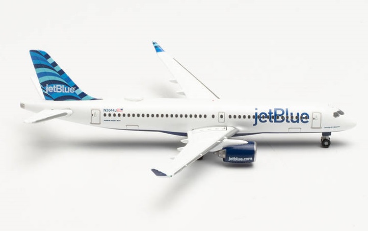 Herpa Wings 535298 Airbus A220-300 JetBlue "Hops tail design