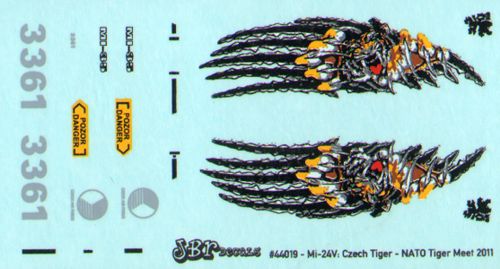 JBR Decals JBR44019 Tiger Hind (Czech AF MiL Mi24V #3361)