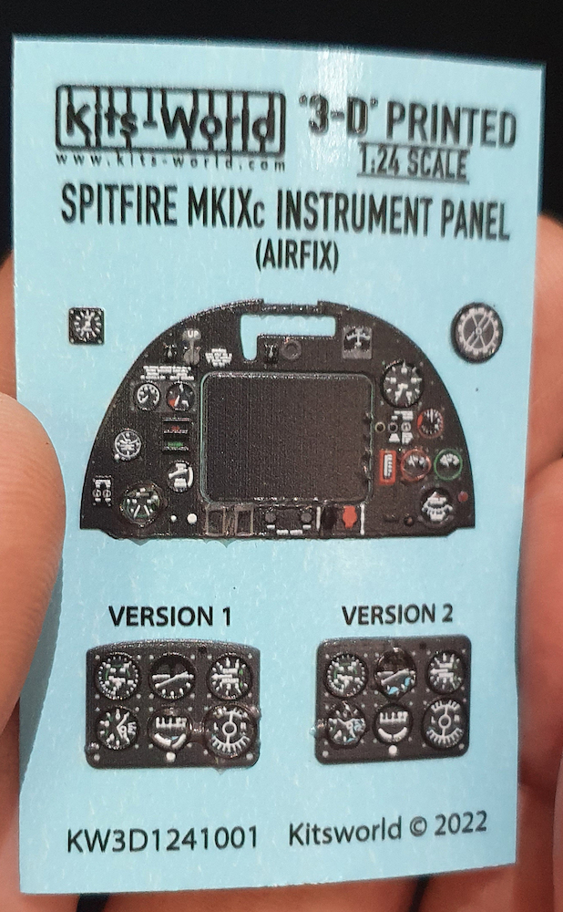 kitsworld KW3D1241001 Instrument Panels Spitfire MKIX (Airfix)