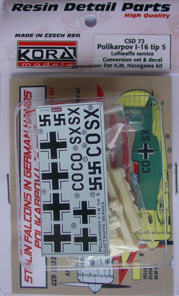 Kora Models CSD7233 Polikarpov I-16 Tip 5 (Luftwaffe)