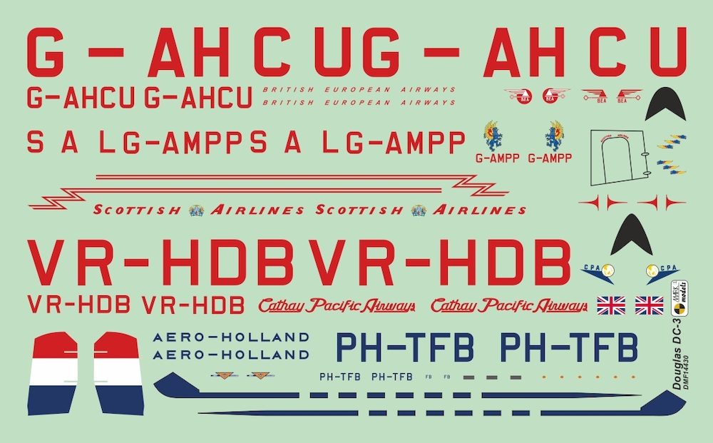 Mark 1 decals DMF14430 Douglas DC-3 'Post-war Airliner'