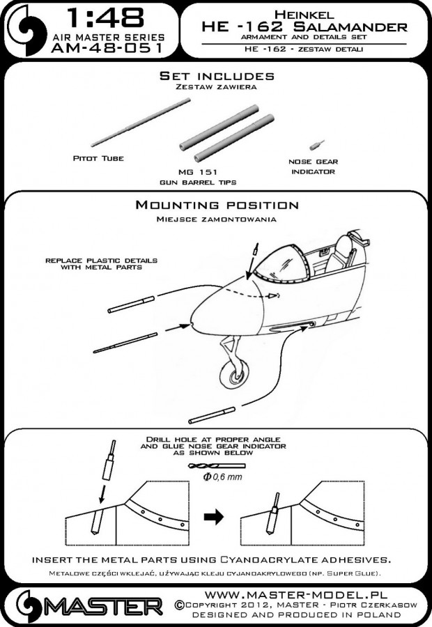 Master, reality in Miniature AM-48-051 Heinkel He162 Salamander