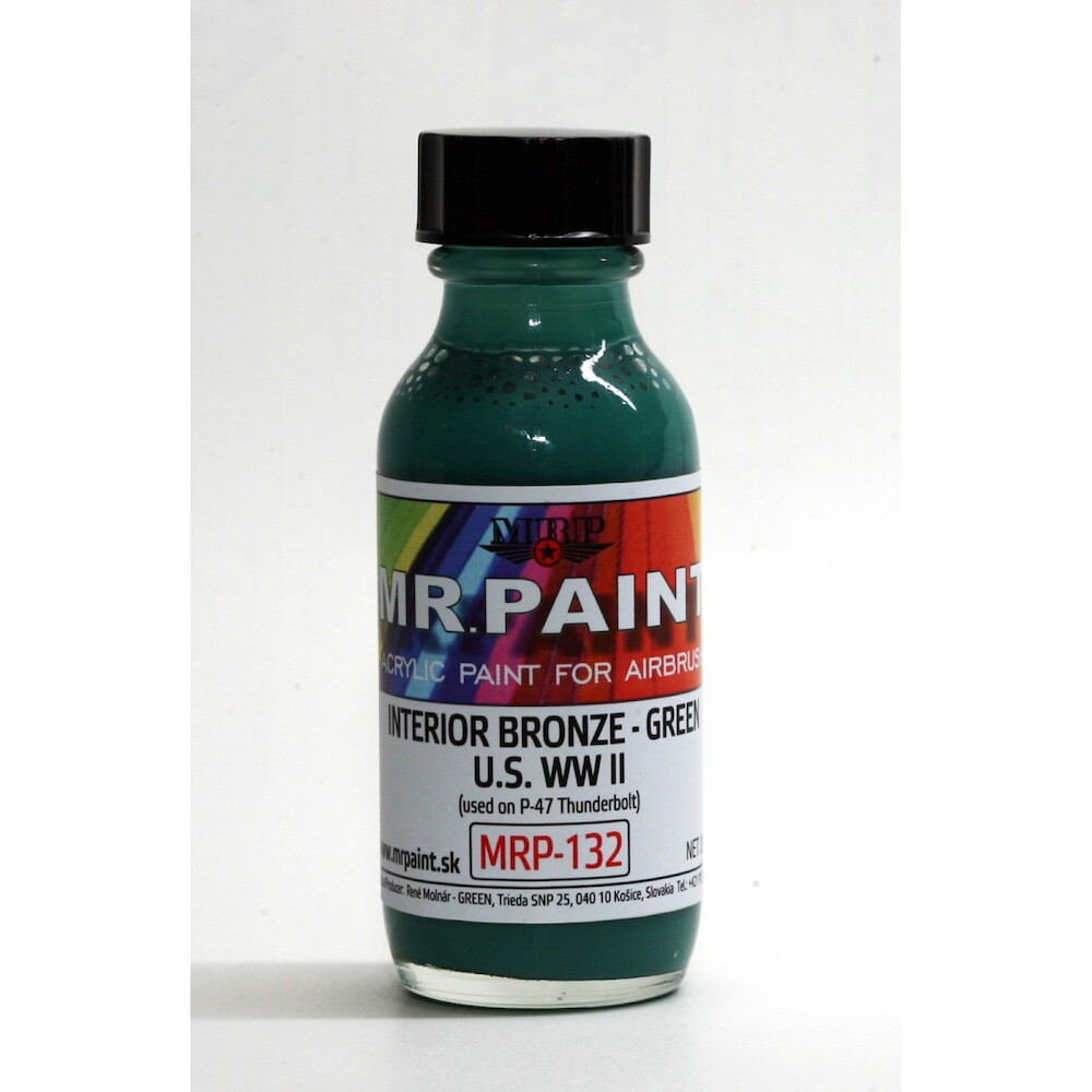 Mr. Paint MRP-132 Interior Bronze-green (WWII USA) (30ml Bottle)