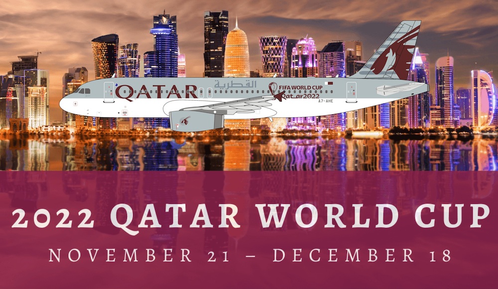 Panda Model A7-AHE Airbus A320 Qatar Airway 2022 Qatar World Cup