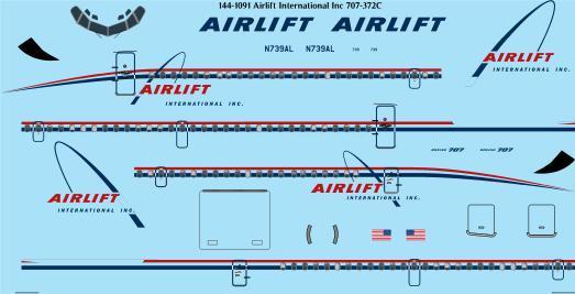 Two Six decals 144-1091 Boeing 707-300 (Airlift International)