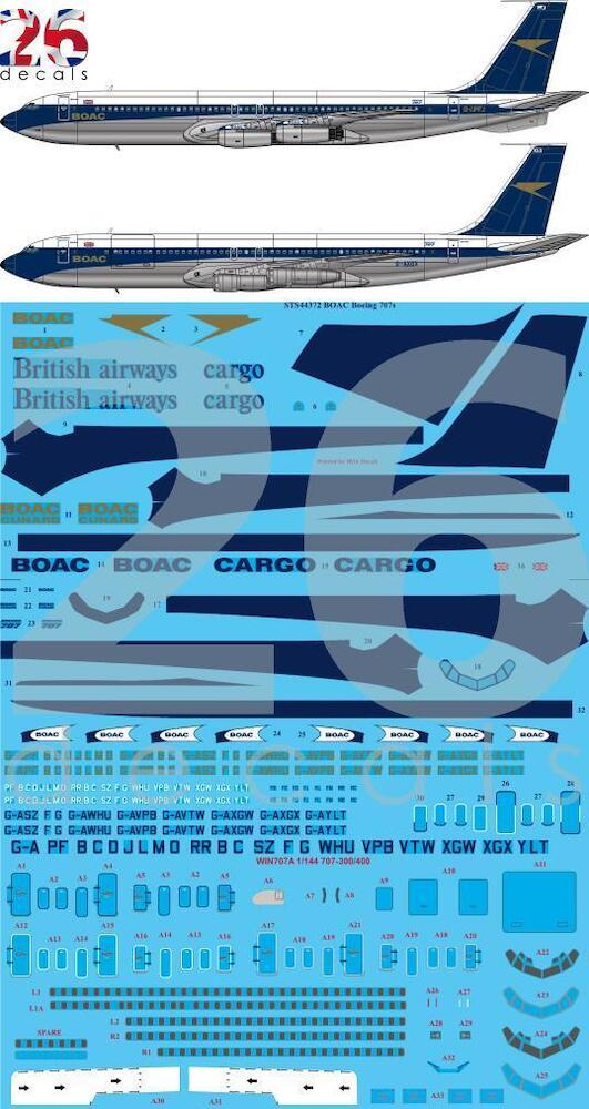 Two Six decals sts44370 Boeing 707 (BOAC - Final)