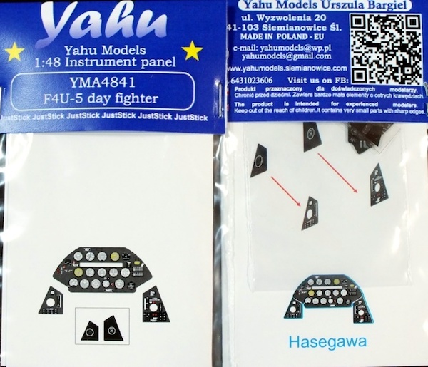 Yahu Models YMA4841 Instrument Panel Vought F4U-5 Corsair (Hasega